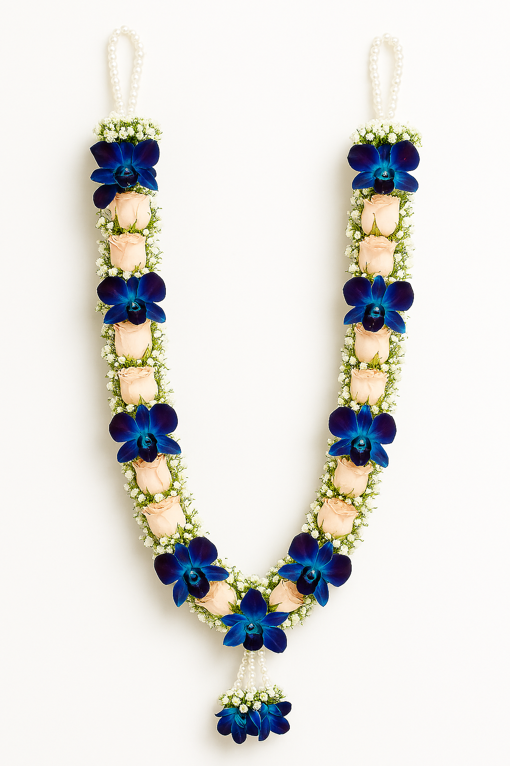 Regal Blue & Ivory Garland – flowerrange.in
